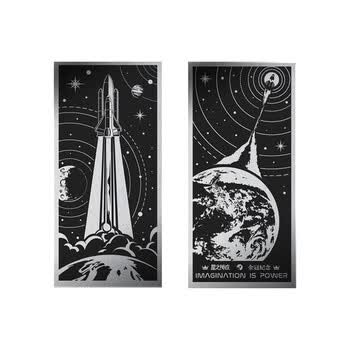 星之所在 星舰金冠纪念 金箔/银箔纸书签 火箭星空宇宙太空创意书签 12x6cm双面图案 金冠纪念·银箔1张