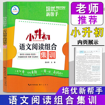 培优新帮手小升初语文阅读组合集训 6年级阅读理解答题技巧实战训练六年级测试题人教版小升初总复习周周练