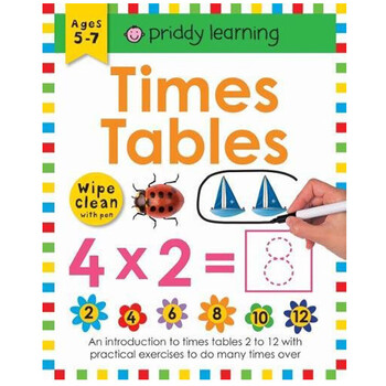 现货Wipe Clean Workbook Times Table,可擦练习簿 乘法表原版英文绘本英语