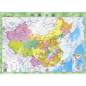中国地图翡翠版 4开桌面悬挂两用 PP板材 防水耐磨可擦写