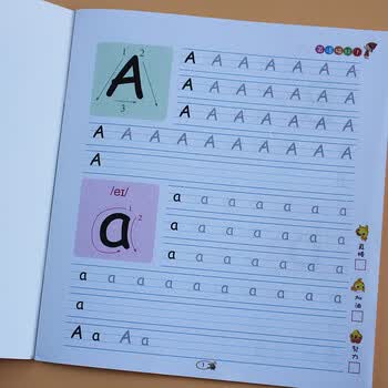幼儿园英语铅笔描红本 3-6岁儿童练字写字26个英文字母练习册单词 英语描红【1+2】2册