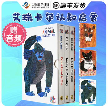 英文原版From Head To Toe 从头到脚3册套装 儿童启蒙纸板书 卡尔爷爷绘本 吴敏兰书单