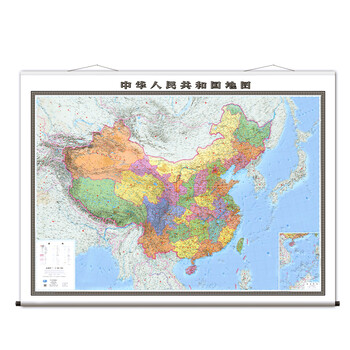 中国地图中国地图挂图政区版地图3米X2.2米行政地形合二为一政务版高清卷轴大型办公装饰