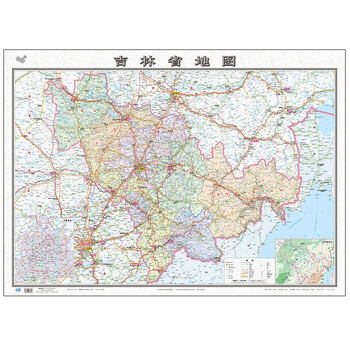 2022年 吉林省地图 106*76厘米 政区附地形图