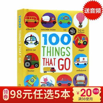 英文原版绘本100 Things that go100个交通工具 幼儿英语启蒙 图解字词典 不怕撕咬