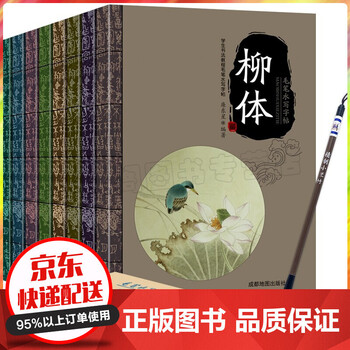 送毛笔】毛笔水写字帖全套8本 毛笔字帖 入门 颜体柳体赵体欧体毛笔字帖入门速成零基础速成书 水写宣纸效果可重复书写