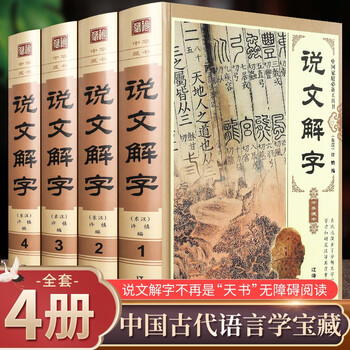 （礼盒装精装4册）说文解字 原文译文注释 古代汉语字典 古文字字典咬文嚼字细说汉字的故事画说汉字全集