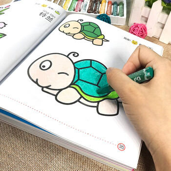 全套6本简笔画幼儿画画本手绘本大全入门启蒙2-3-4-6岁幼儿园儿童画画教材宝宝阶梯涂色书早教涂鸦填 全套6本共288页【送36色油画棒】