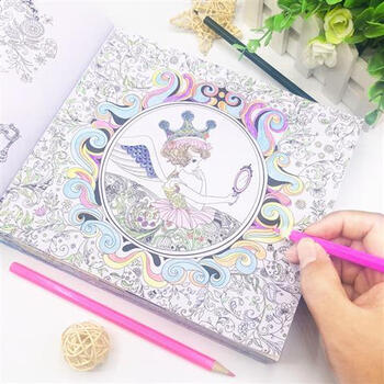 小学生涂色书 小孩涂鸦绘画秘密花园减压填色本儿童画画书 神秘花园8本【36彩铅】