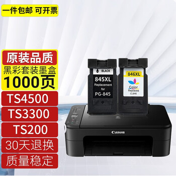娜塔莉适用佳能打印机墨盒Canon ts200 tr4500 TS300 series墨汁黑墨水 【黑+彩大容量】约1200页-可加墨【图片 ...