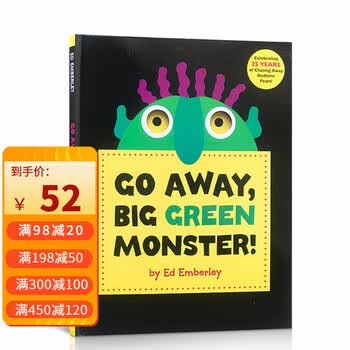 英文原版 Go Away Big Green Monster 走开大绿怪 廖彩杏吴敏兰推荐 送音频