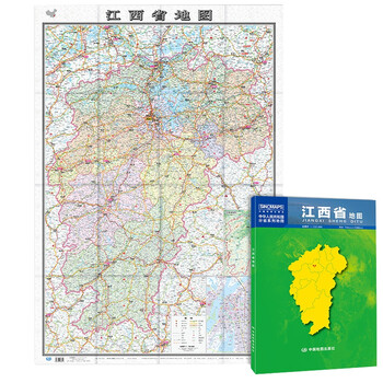 江西省地图新版盒装折叠版中国分省系列地图大幅面1068*749mm行政区划图详细交通线路高速