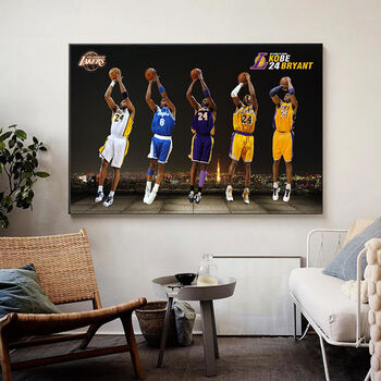 【球星推荐】科比装饰画NBA周边相框kobe球衣挂画球星ins海报男生生日礼物 精选 五种球衣合集 50*70厘米水晶膜有框画