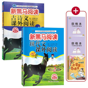 新黑马阅读二年级现代文古诗文课外阅读通用版小学2年级全一册阶梯阅读理解专项训练（全2册 附3赠品）