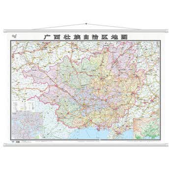 【挂绳版】2022年 广西地图挂图 1.1米*0.8米 覆膜防水 高清印刷 政区交通图地形附图