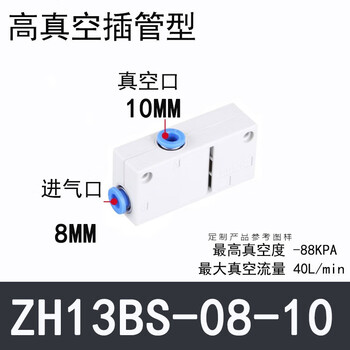 真空发生器 负压气动大吸力流量ZH10BS-06-6/13/08/10/05BL/01/07 插管式ZH13BS-08-10【图片 价格 品牌 ...