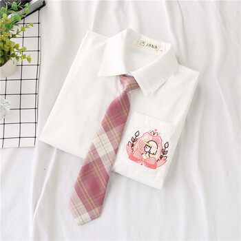 OIUO韩版黑色女士jk小领带衬衫女学院风日系女生百搭格子免打学生制服 粉格领带 均码 小物领带【图片 价格 品牌 报价】-京东