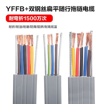 YFFB扁电缆带钢丝2芯3芯4芯5芯1.52.54平方起重机电梯随行电缆 YFFB带钢丝24芯0.75平方1米价【图片 价格 品牌 报价】-京东
