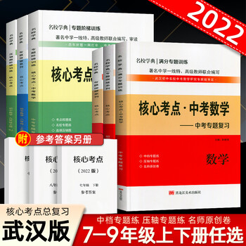2022新版 名校学典核心考点七年级上下册数学人教版初中789年级数学专项训练试题模拟卷武汉名校 核心考点数学 八年级上