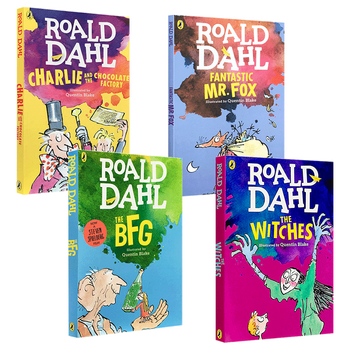 Roald Dahl罗尔德达尔4册套装 Charlie and the chocolate factory The BFG 查理和巧克力工厂英文原版小说章节桥梁书进口英语读物