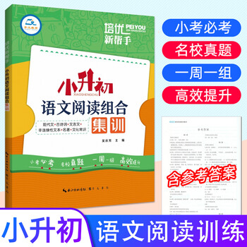 培优新帮手 小升初语文阅读组合集训 小学五六年级升初中语文阅读专项强化训练名校真题演练