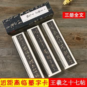 王羲之十七帖 晋 经典碑帖近距离临摹字卡全3册 王羲之草书书法毛笔字帖原帖附简体旁注 安徽美术出版社