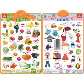 瑞莉兔双面发声大挂图 水果蔬菜 日常用品