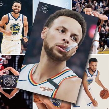 【球星推荐】库里海报 新款NBA勇士队周边斯蒂芬·库里Stephen Curry应援海报库里 库里海报随机4张 其他,其他,10000份