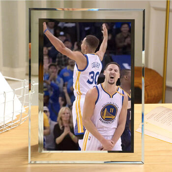 【球星推荐】库里汤普森相框含照片可定制6寸NBA水花兄弟简约精致玻璃摆台画框 水花兄弟2