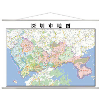 广东省深圳市地图挂图2021年装饰画挂画定制深圳市街道行区划地图 1.1*0.8米