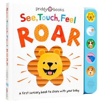 咆哮 触摸书 See Touch Feel Roar 英文原版 幼儿英语启蒙纸板发音发声书 亲子互动