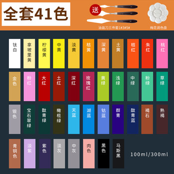 丙烯颜料防水手绘画材料diy墙绘彩绘工具24色画鞋子12色300ml白色炳稀染料不掉色儿童涂鸦丙 全套41色 100ml