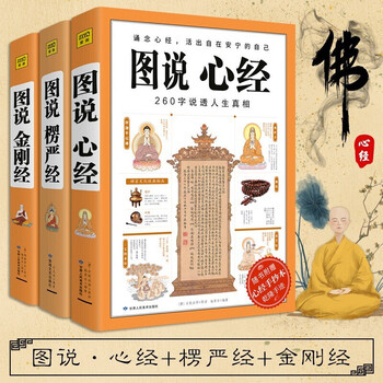3册图说金刚经+心经+楞严经 全套经典图解版文白对照 佛经佛学书籍入门佛教十三经原文解释佛教经书