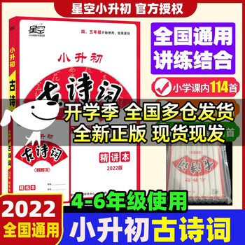 正版2022星空小升初古诗词252首名校直通车系列供四五六年级使用小学语文古诗文词大全背诵理解解析小学教材
