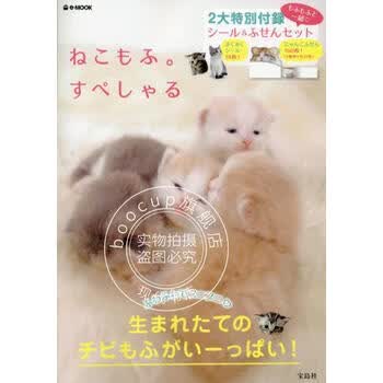 进口日文 小奶猫 写真集 ねこもふ。すぺしゃる シール&ふせんセット付き