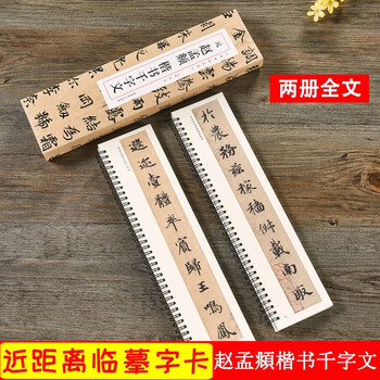 赵孟頫楷书千字文 元 经典碑帖近距离临摹卡 全文2册 赵体楷书毛笔书法字帖附简体旁注 安徽美术出版社