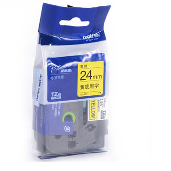 【兄弟TZe-651】兄弟（brother）TZe-Z651 24mm黄底黑字标签色带适用PT9700/900/9800/910/950 ...
