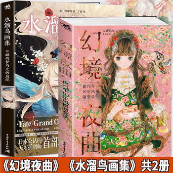 日本人气绘师画集【共2本】幻境夜曲：夜汽车10年风格演变录+水溜鸟画集：沉睡的梦与光的庭院