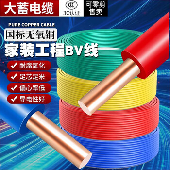 电线家装1.5国标铜芯线6平方4电缆阻燃2.5BV10单芯硬线纯100米ZR-BV空调照明微波炉家用 BV红色（国标铜芯阻燃） 4平方毫米（1米）【图片 价格 品牌 报价】-京东