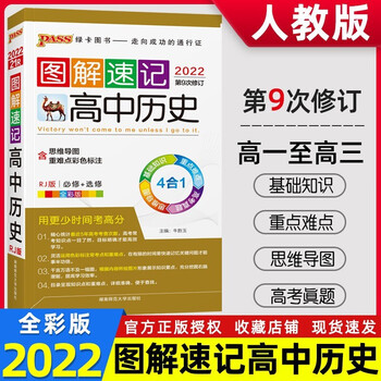 2022新版图解速记高中历史必修+选修RJ人教版 全彩版考试考前口袋书包邮pass 绿卡图书