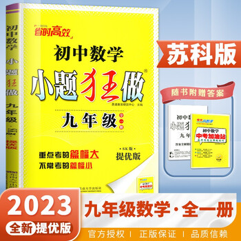 苏科版2023正品恩波教育初中小题狂做九年级数学提优版全一册 初三同步上下册课时单元训练习册教辅资料