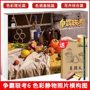 【】争霸联考6色彩静物照片横构图2022烈公文化美术联考绘画教程教材书陶罐器皿蔬菜类黑白灰训练石膏几何体单体组合静物素描基础绘画