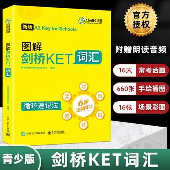 华研外语 图解剑桥KET词汇 2022改革版 剑桥英语通用五级考试 ket核心词汇单词书听力阅读练习册 新版KET教材真题官方