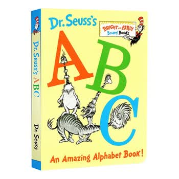 英文原版绘本 Dr. Seuss's ABC 苏斯博士 儿童学习字母纸板书 廖彩杏