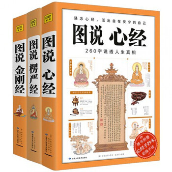 3册 图说心经+楞严经+金刚经 说透人生真相 经典图解版文白对照佛经佛学书籍入门佛教十三经原文w-新