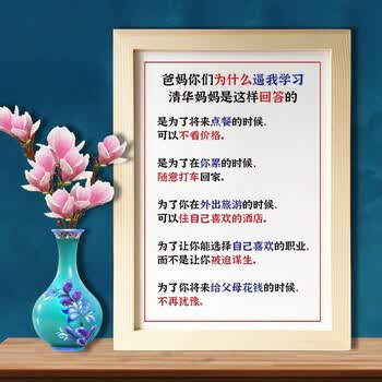 写给儿子的话 激励孩子独立上进女儿励志书画书房摆台挂墙画框学生座右铭实木相框UTK UTK24 爸妈你们为什么逼我学习清华妈妈这样回答 A5(可摆可挂)