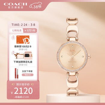 【蔻驰14503172】蔻驰（COACH）明星同款PARK系列镶钻手镯式钢带石英手表女表14503172【行情 报价 价格 评测】-京东