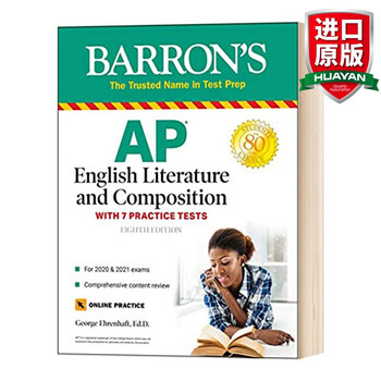 英文原版 Barron's AP English Literature and Composition :With 7 Practice Tests for 2021&2022 Exam