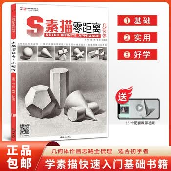 素描入门教材零距离几何体一线教学孙建国单体组合场景画画入门自学零基础临摹画册范本书籍照片视频绘画对应高校联考素描几何体绘画书籍