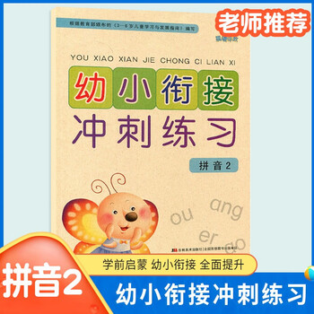 晨曦早教冲刺练习幼小衔接全套6本数学拼音语言上下册学前测试大班加减法声母韵母识字训练大班升学考试 拼音 2